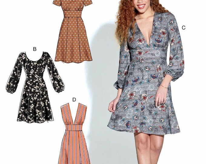 Sewing Pattern Women's Dress Pattern, Deep V Neck Dress Pattern, Long ...