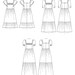 Sewing Pattern Square Neckline Dress Pattern, Gathered Skirt Dress ...