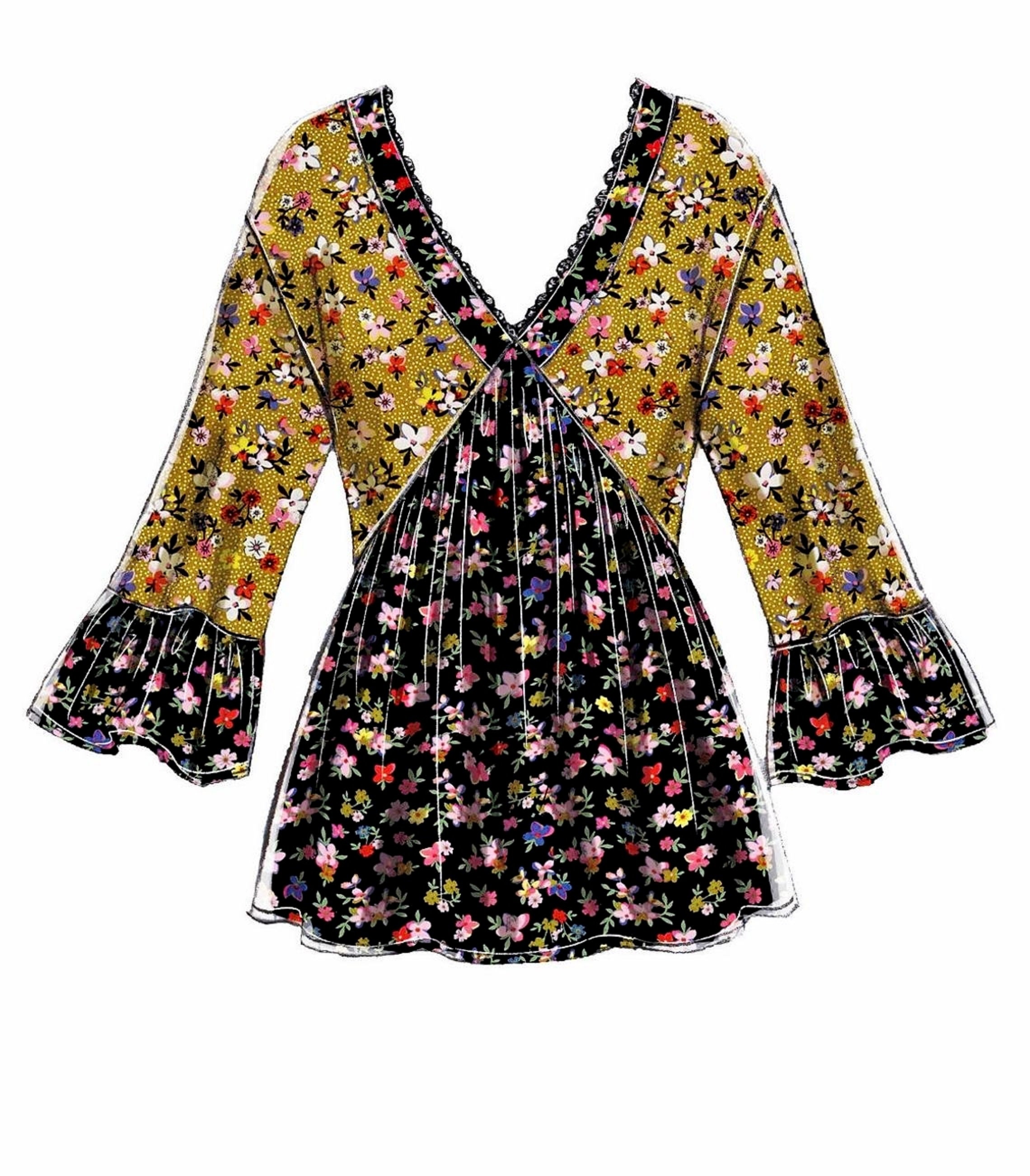 Sewing Pattern Womens's V Neck Top Pattern, Pullover Tops Pattern ...