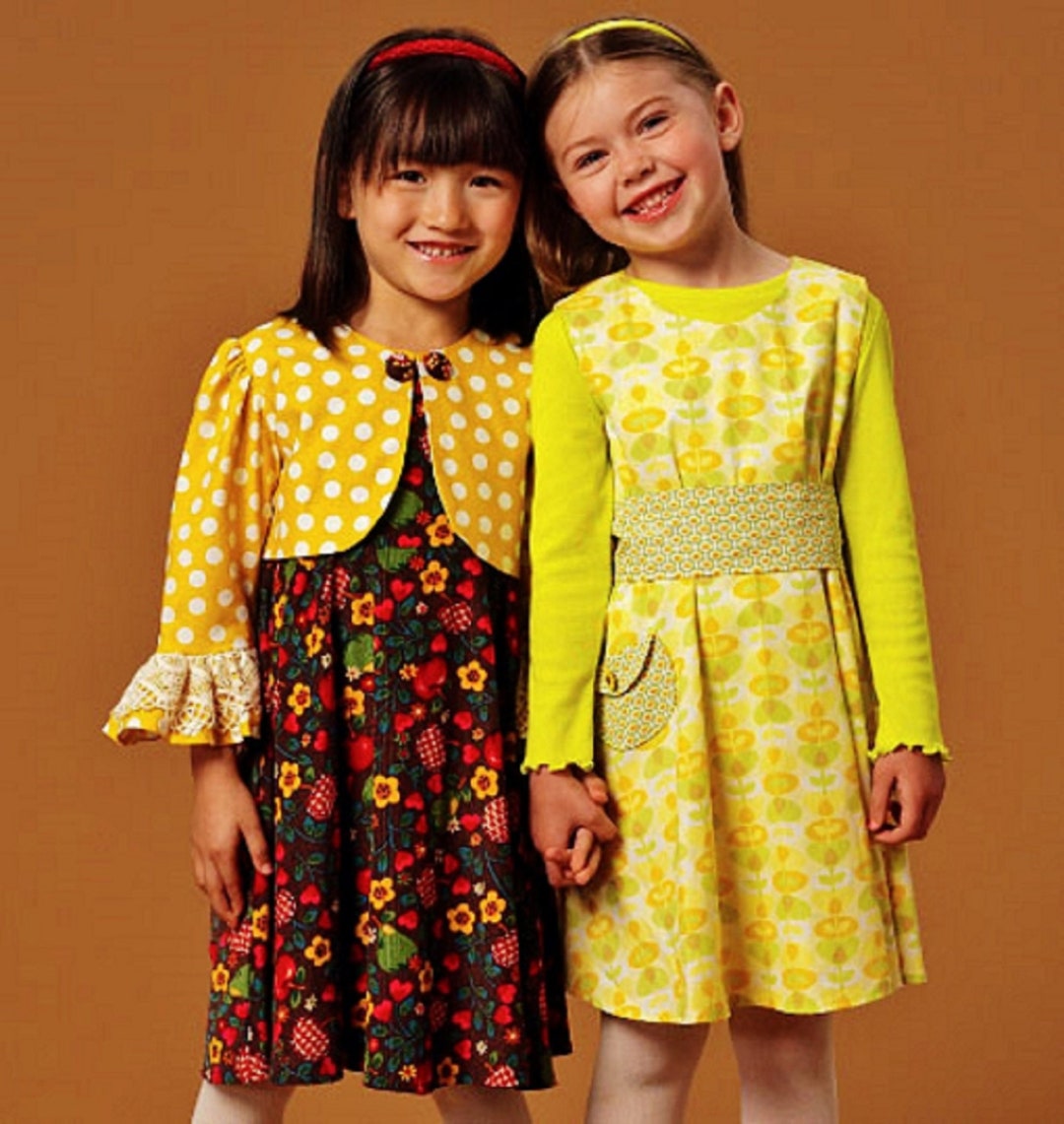 Girls' Dress and Jacket Pattern, Girls' Sunday Dress Pattern, Girls ...