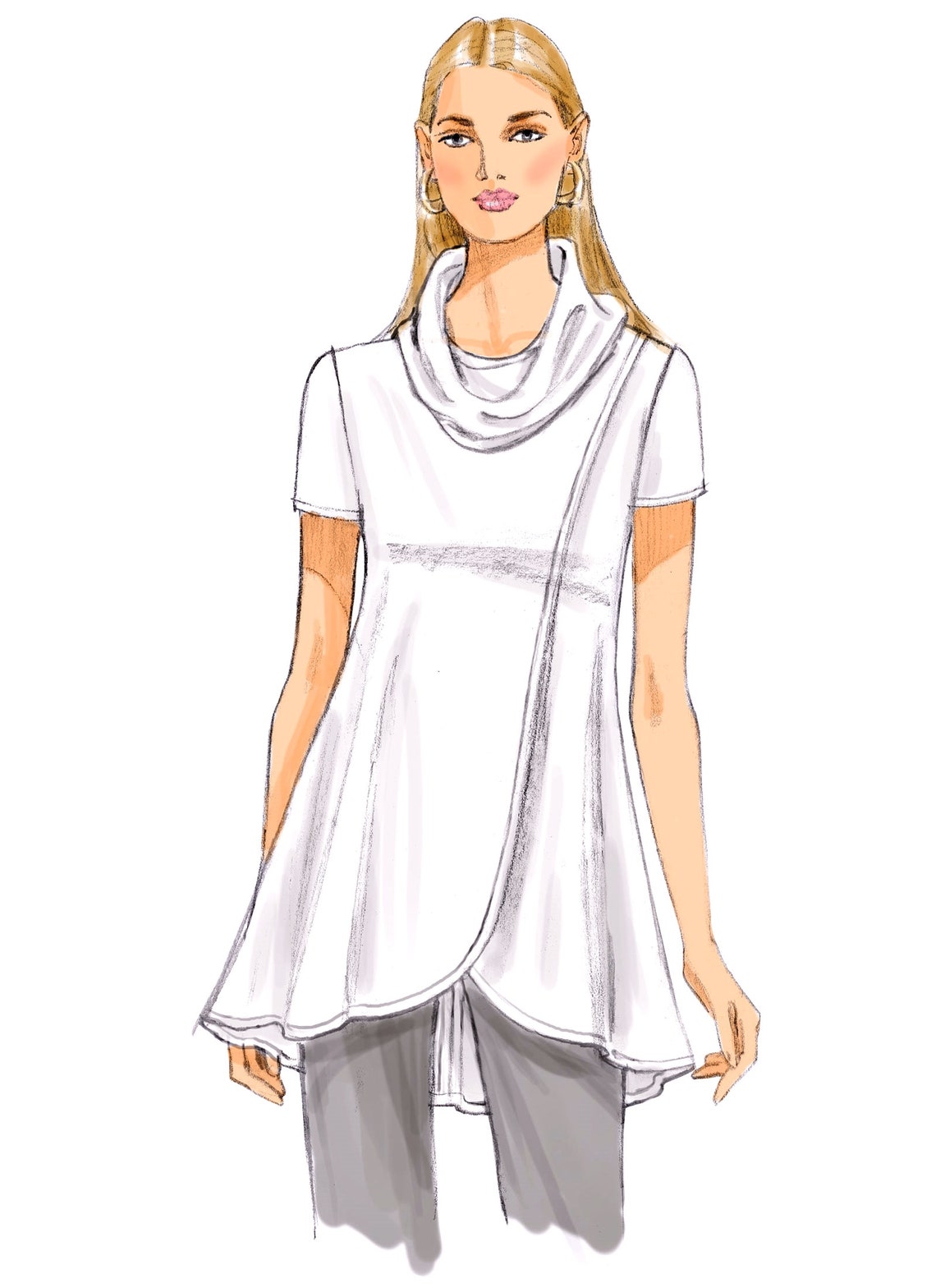 Sewing Pattern Women's Tunic Top Pattern Pullover Flared | Etsy