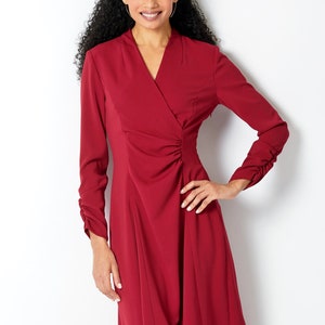 Sewing Pattern Women's Flared Dress Pattern Mock Wrap | Etsy