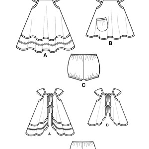 Sewing Pattern Toddlers' Pinafore Sundress and Panties Pattern, Sz 6mo ...
