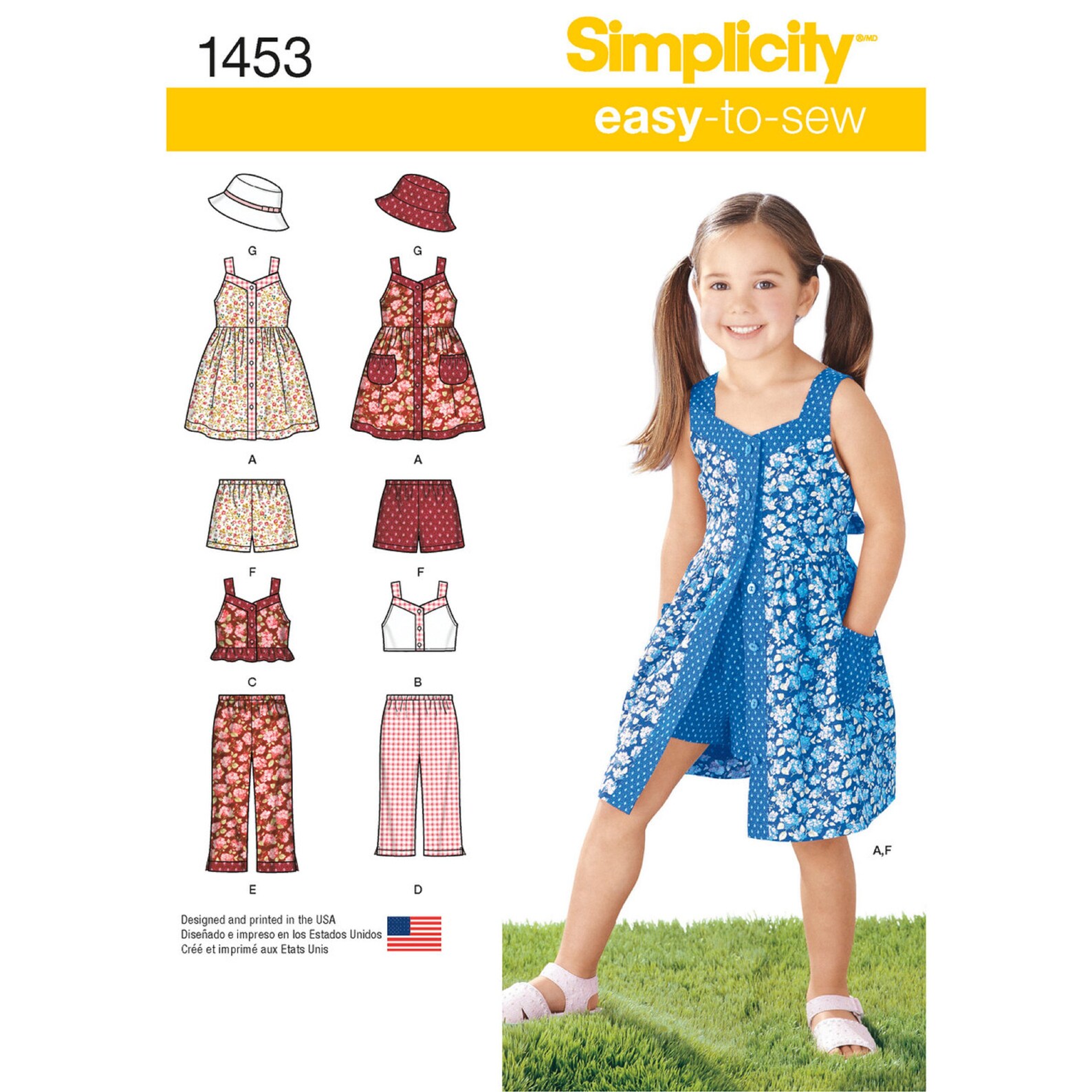 Sewing Patterns Child's Sundress Pattern, Elastic Waist Shorts and ...