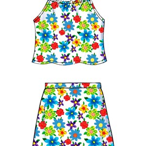 Sewing Pattern Girls' Halter Top Pattern Girls' Skort | Etsy