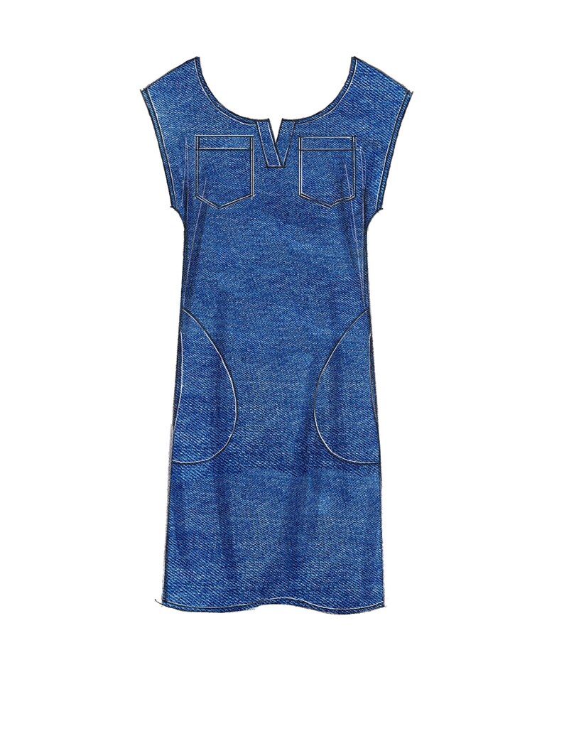 Sewing Pattern Women's Easy Dress Pattern, Dress With Pockets Pattern ...