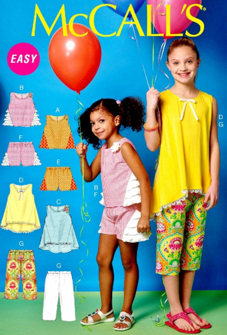 Sewing Pattern Little Girls' Top and Shorts Pattern - Etsy