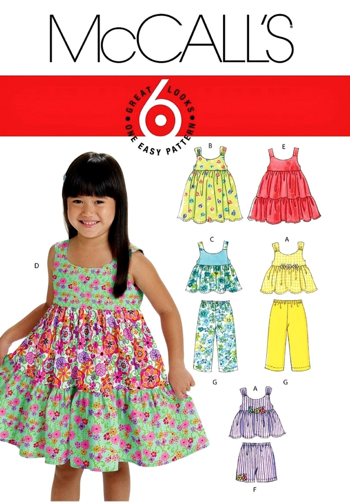 Sewing Pattern Girls' Sundress Pattern, Girls' Suntop and Shorts ...
