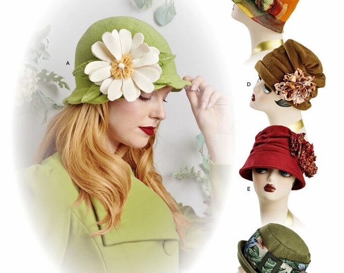 Sewing Pattern for Misses' Flapper Hats Pattern, Women's Fleece Hats ...