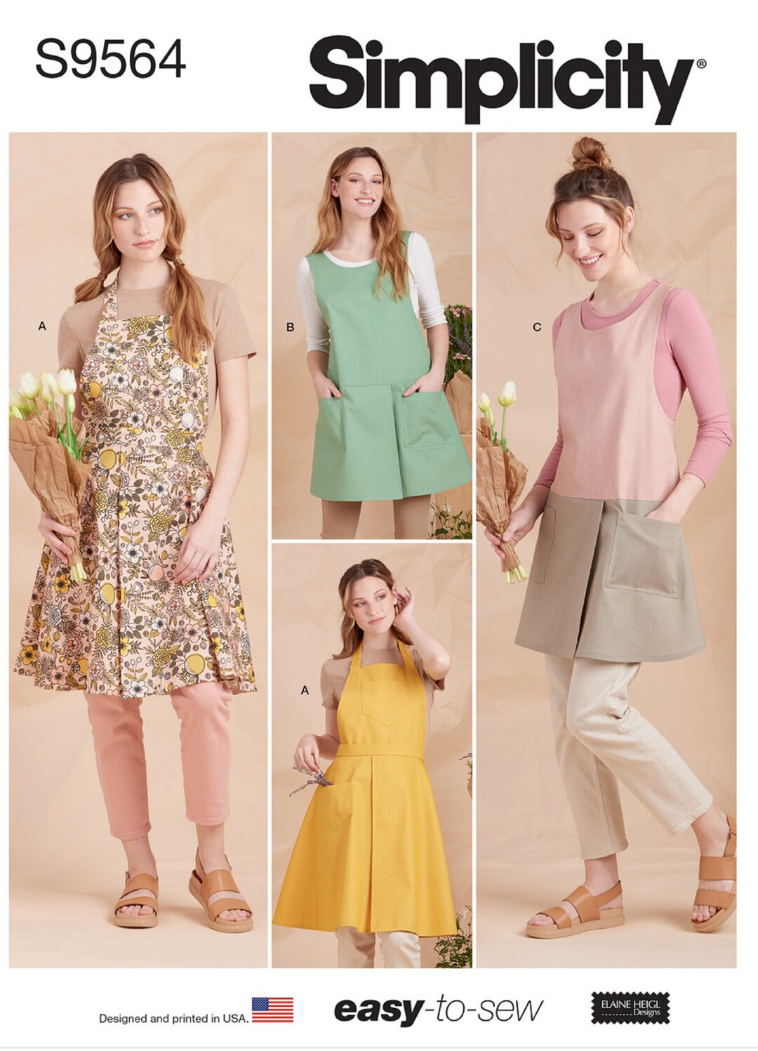 Sewing Pattern, Women's Aprons Pattern, Crossover Back Apron Pattern ...