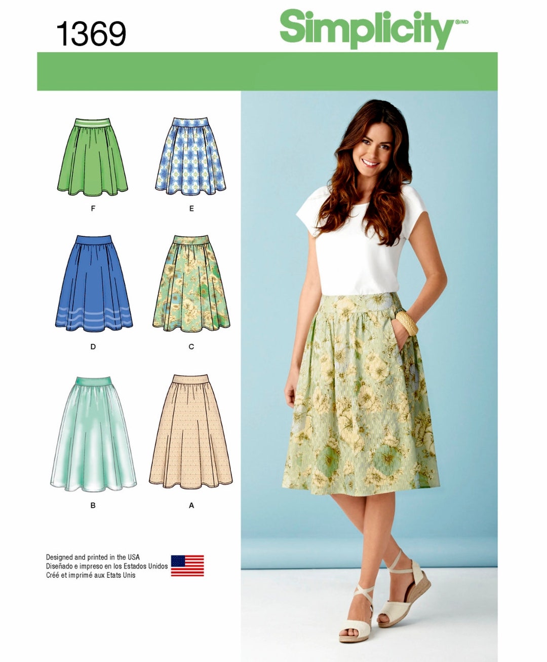 Sewing Pattern Skirt With Pockets Pattern, Gathered Skirt Pattern ...