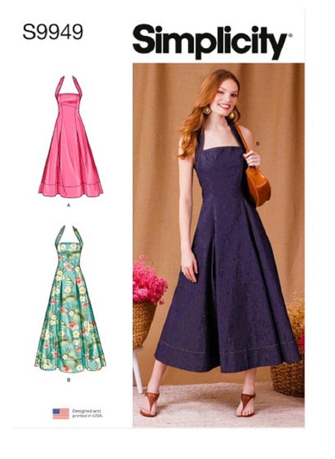 Simplicity Sewing Pattern Women's Sundress Pattern, Halter Top Dress ...