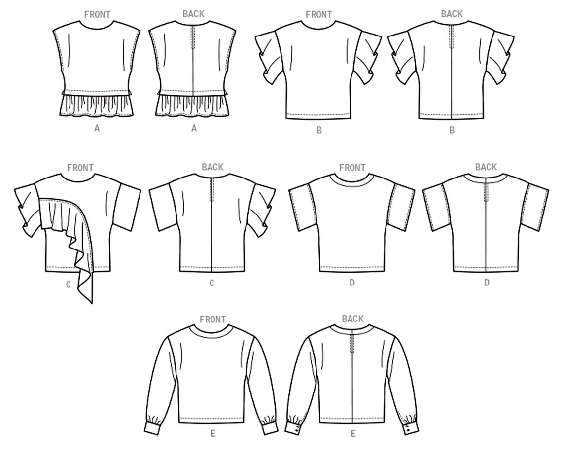 Sewing Pattern Women's Blouse Pattern, Pullover Tops Pattern, Loose Fit ...