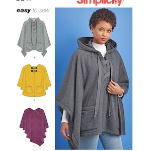Sewing Pattern Women's Poncho Pattern, Hoody Poncho Pattern, Poncho ...