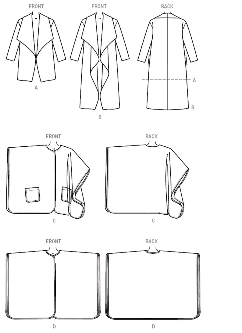 Sewing Pattern Easy Unlined Coat Pattern Easy Unlined Jacket | Etsy