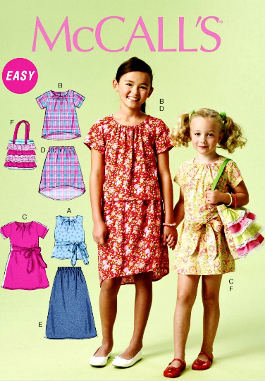 Sewing Pattern Girls' Easy Skirt Pattern, Little Girls' Dress Pattern ...