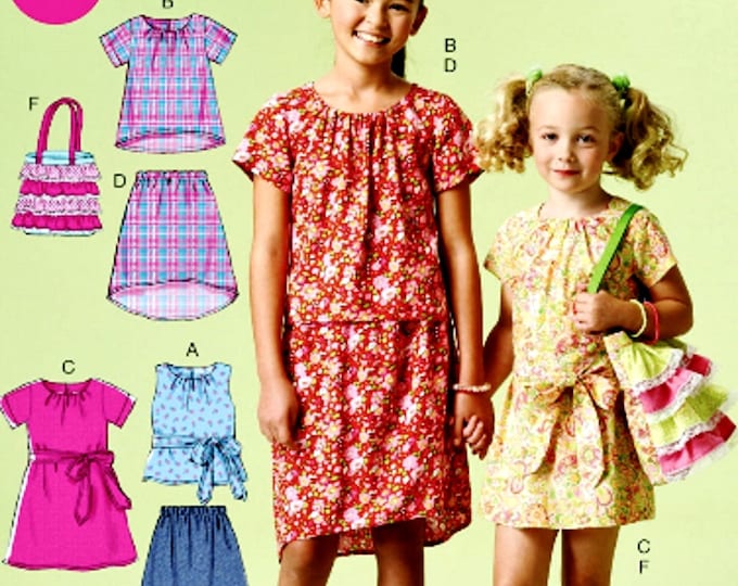 Sewing Pattern Little Girls' Sundress Pattern, Toddlers' Top and Shorts ...