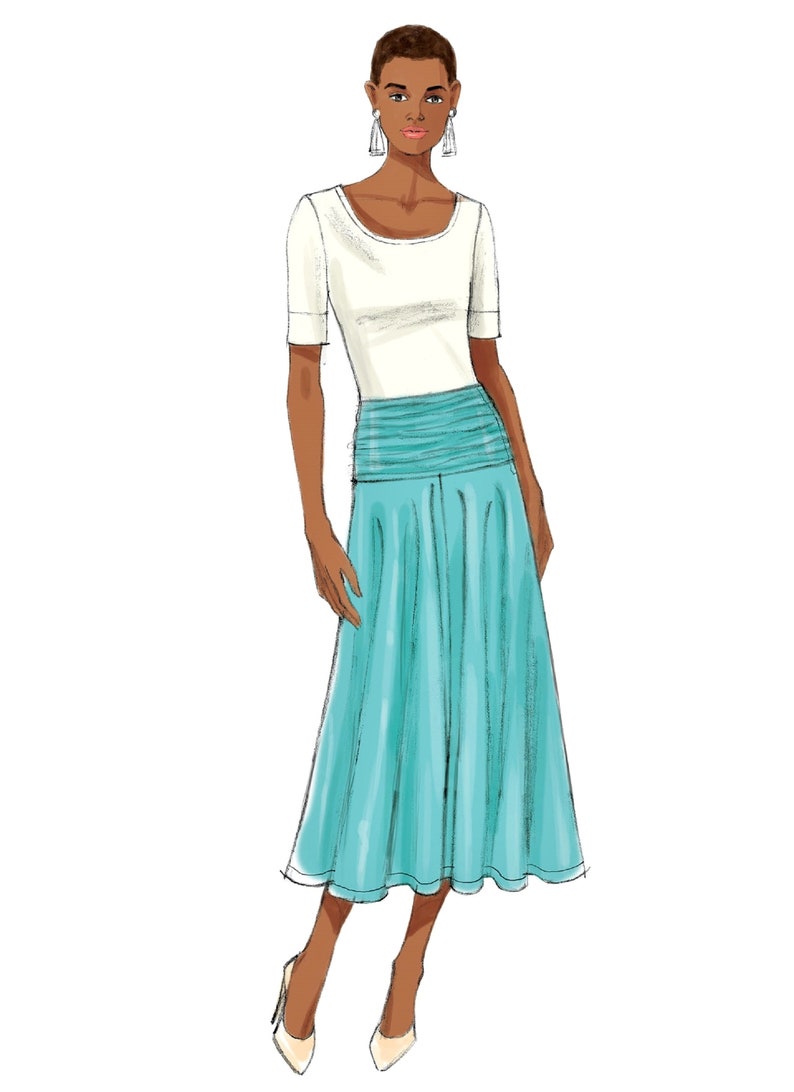 Sewing Pattern Women's Big Pockets Skirt Pattern Flared - Etsy