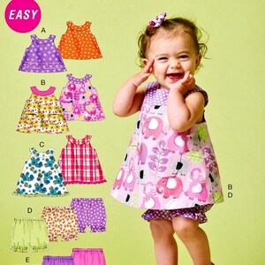 Sewing Pattern Toddlers' Sundress Pattern, Baby Top and Bloomers ...