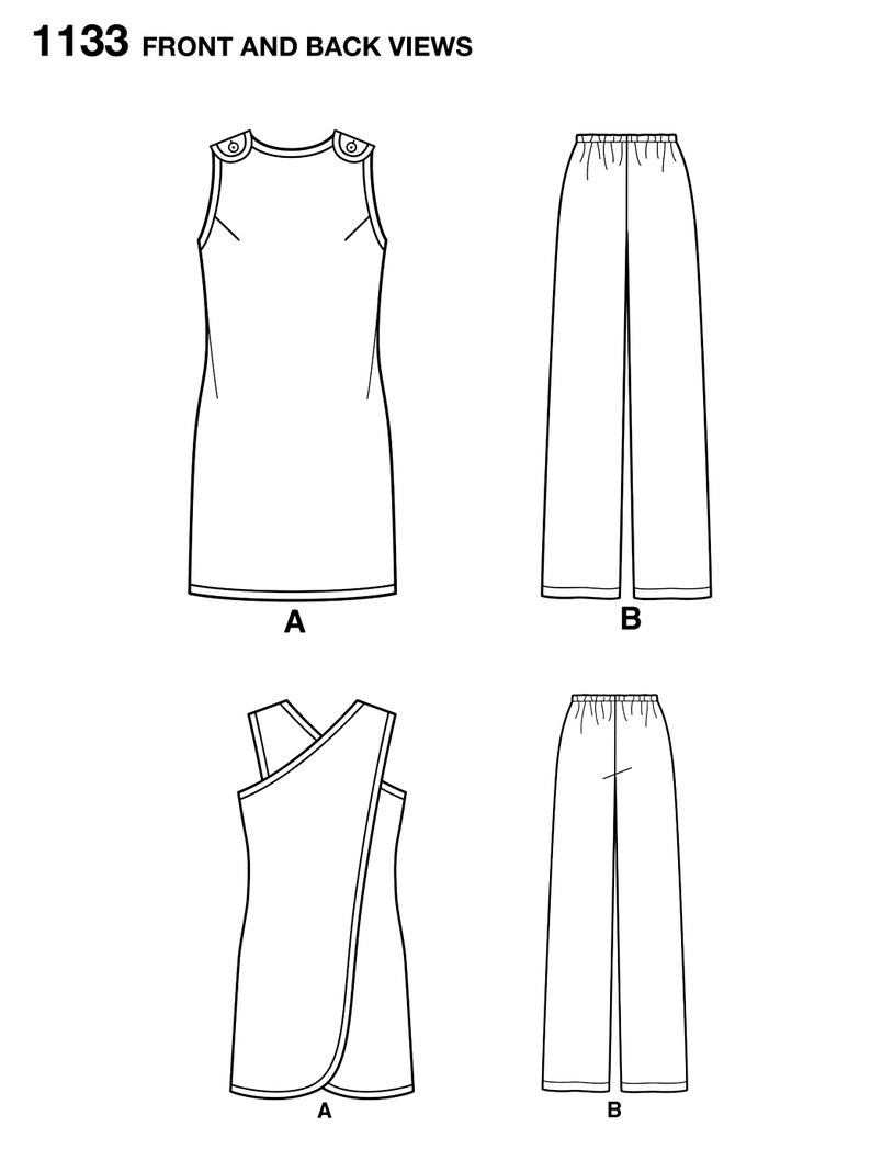 Sewing Pattern Jiffy Wrap Tunic Pattern Pull on Pants | Etsy