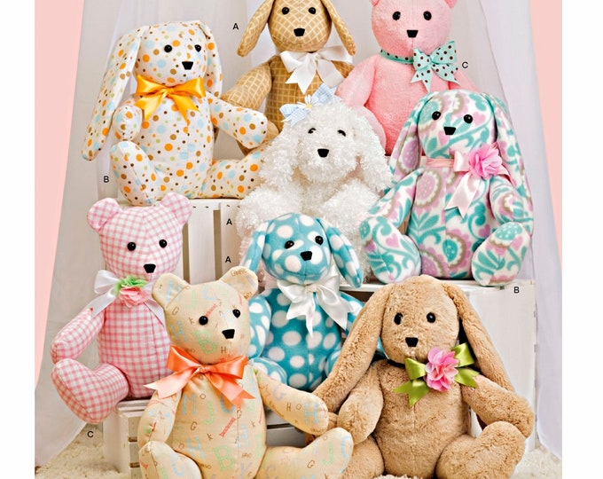 Sewing Pattern Easy Stuffed Animals Pattern, 2 Piece Stuffed Animals ...