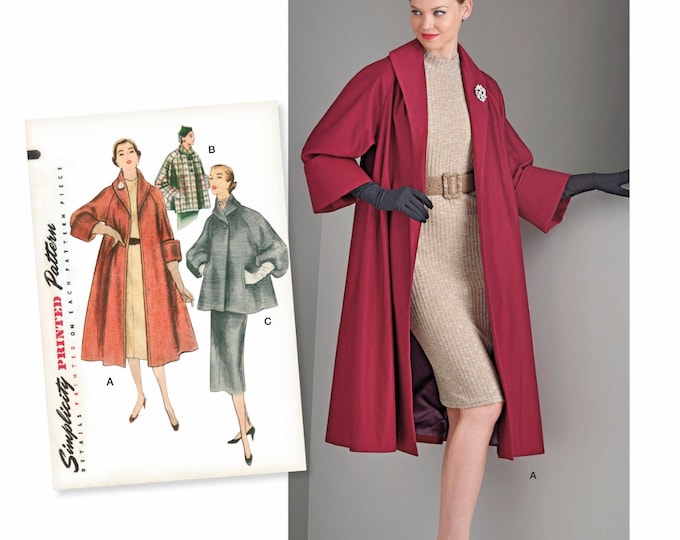 Sewing Pattern Women's Vintage Coat Pattern, Swing Coat Pattern ...