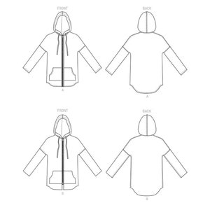 Sewing Pattern Women's Hoodie Jacket Pattern, Zipper Hoodie Jacket ...