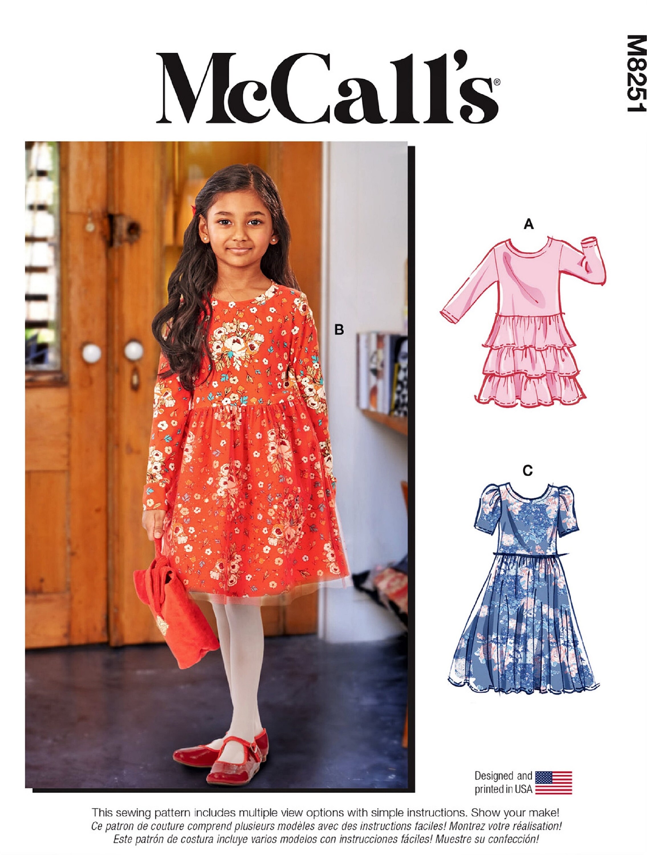 Sewing Pattern Girls' Dress Pattern Girls' Long | Etsy