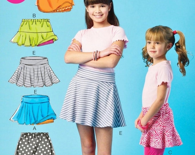Sewing Pattern Little Girls' Skort Pattern, Tween Girls' Skort Pattern ...