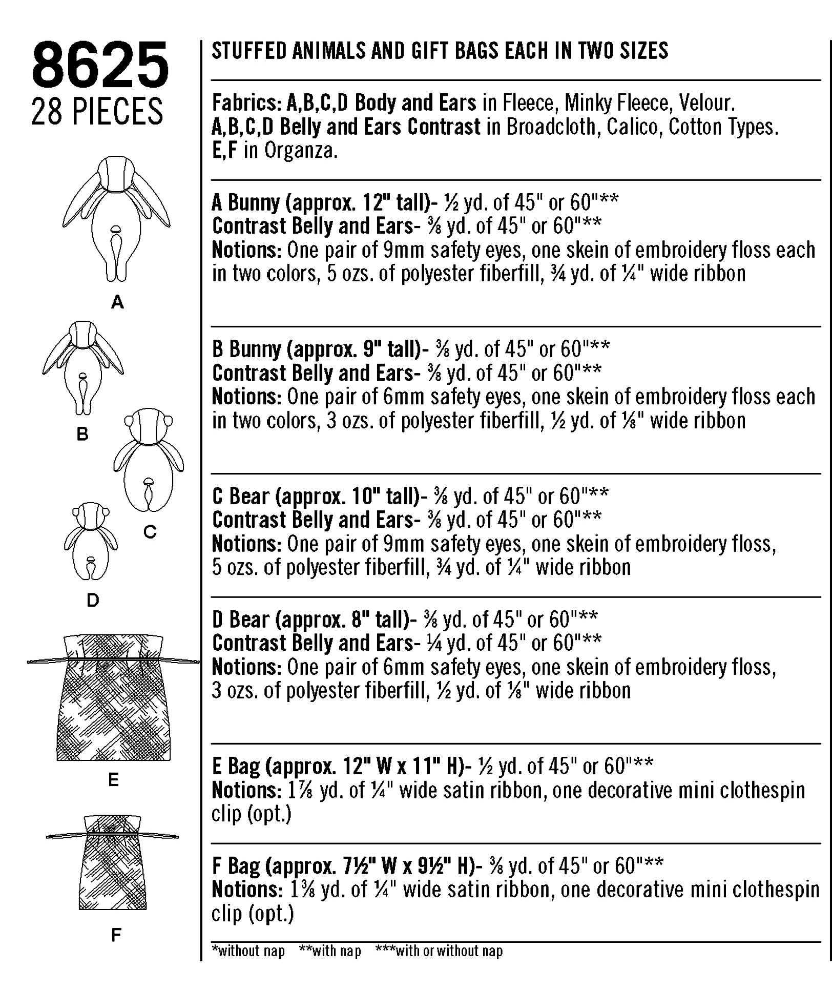 Sewing Pattern Long Ears Bunny Pattern Stuffed Bear in a Gift | Etsy