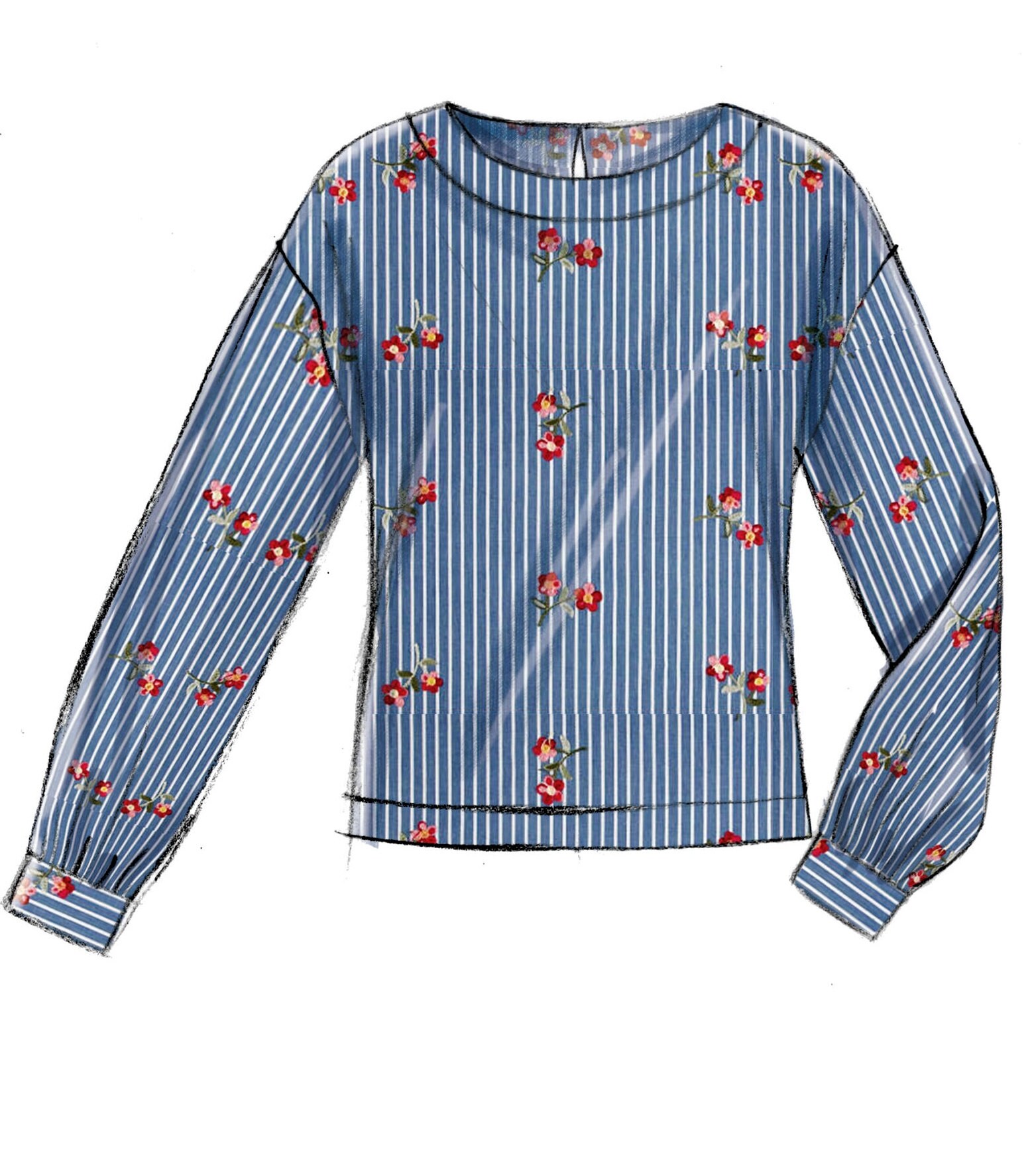 Sewing Pattern Women's Blouse Pattern, Pullover Tops Pattern, Loose Fit ...