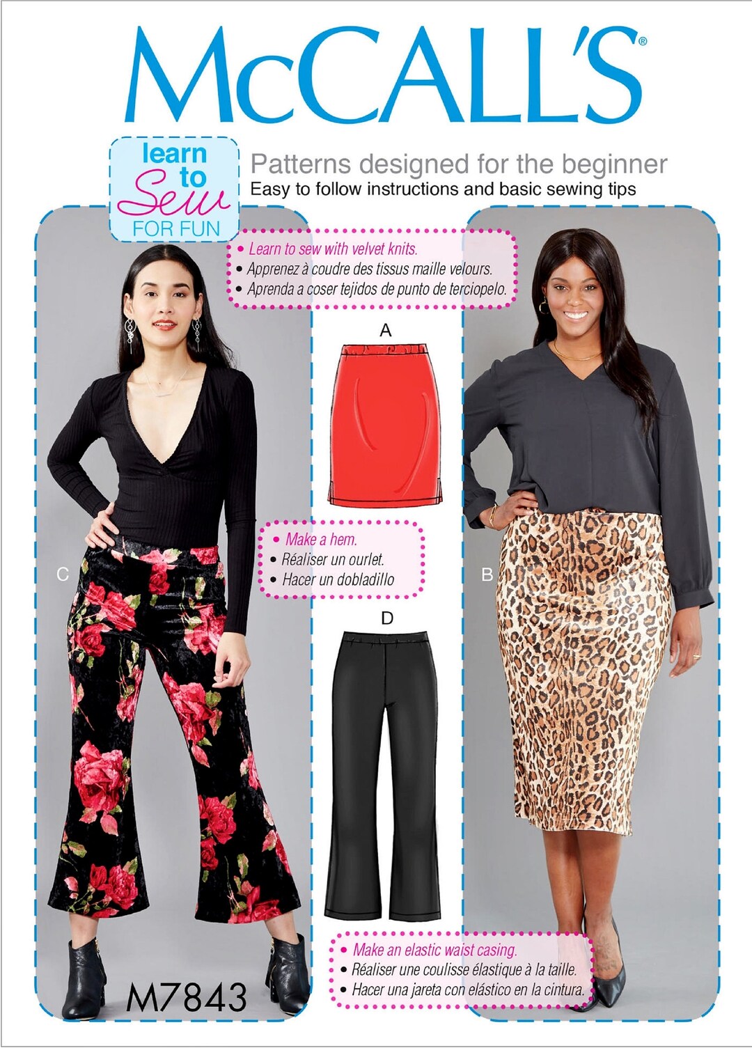 Sewing Pattern Women's Easy Skirt Pattern, Misses' Easy Pants Pattern ...