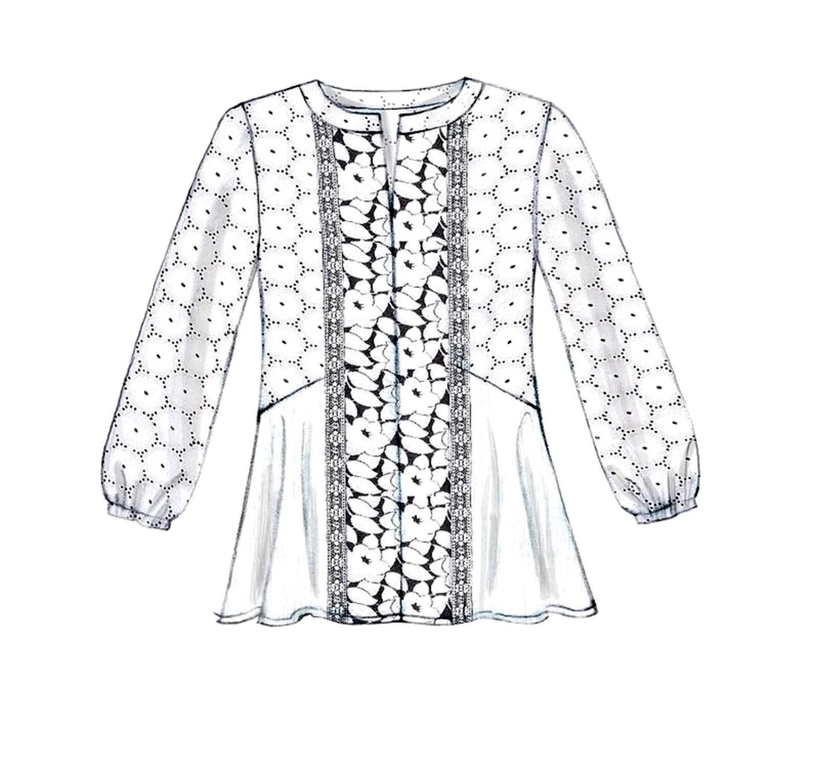 Sewing Pattern Women's Long Sleeve Blouse Pattern, Pullover Tops ...