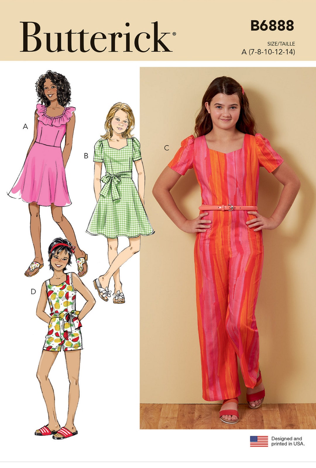 Sewing Pattern Tween Girls’ Dress Pattern, Tween Girls’ Jumpsuit ...