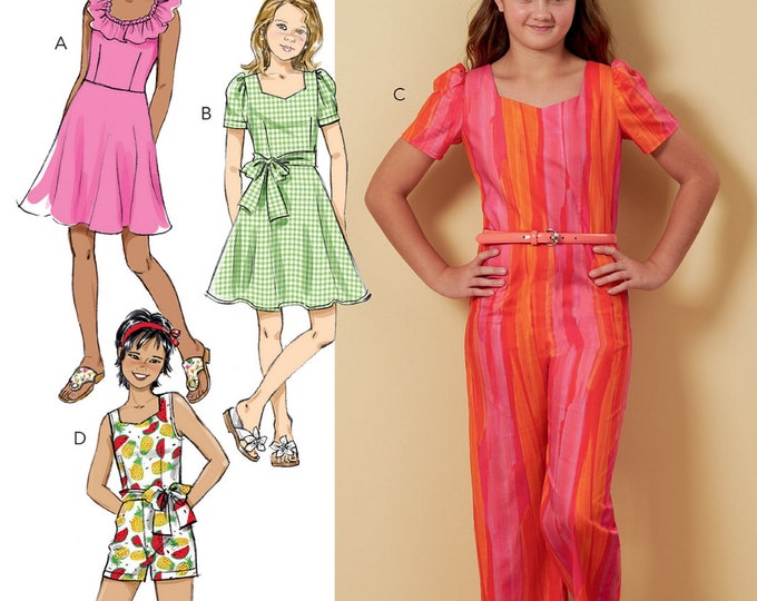 Sewing Pattern Tween Girls’ Dress Pattern, Tween Girls’ Jumpsuit ...