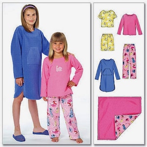 Sewing Pattern Girls' Pajama Pattern, Childs' Nightshirt Pattern, Girls ...