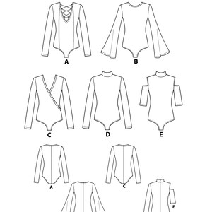Sewing Pattern Misses' Bodysuit Pattern, Long Sleeve Bodysuit Pattern ...