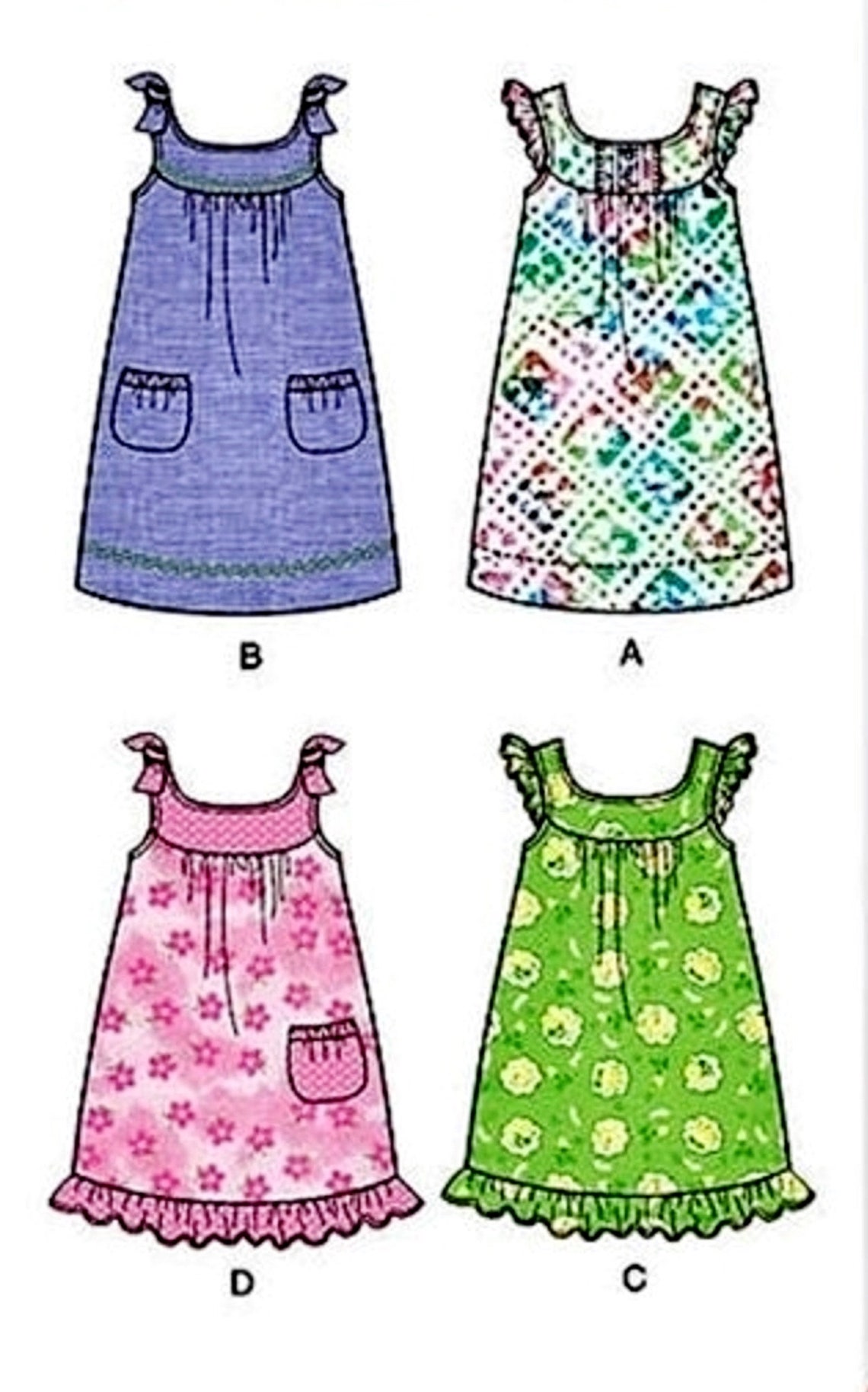 Sewing Pattern Girls' Easy Dress Pattern Little - Etsy