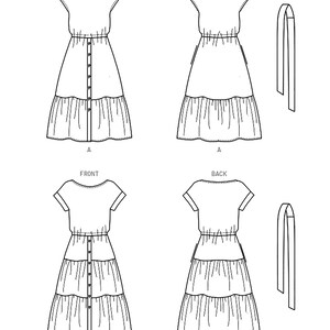 Sewing Pattern Women's Dress Pattern, Button Front Dress Pattern ...