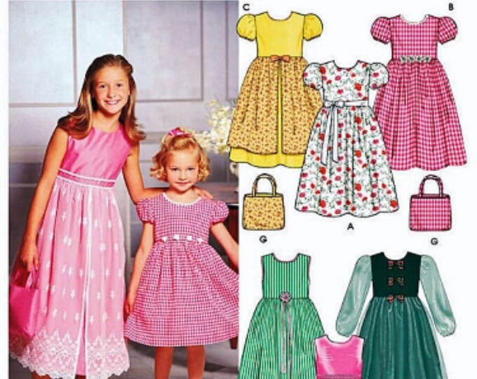 Sewing Pattern Girls' Classic Dress Pattern, Girls' Sunday Dress ...
