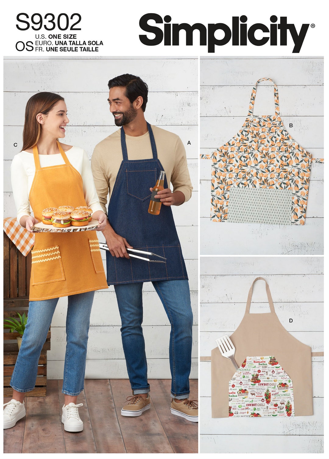 Sewing Pattern Unisex Apron Pattern, Simplicity Sewing Pattern 9302 - Etsy
