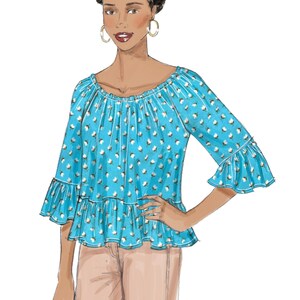 Sewing Pattern Pullover Blouse Pattern, Peasant Blouse Pattern, Long ...