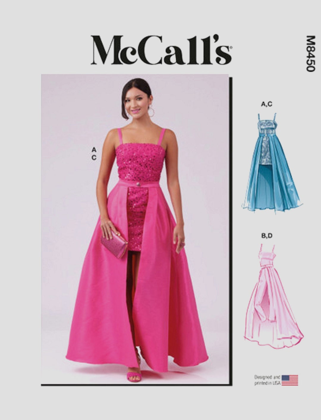 Sewing Patterns Formal Dress Pattern, Overskirt Pattern, Formal ...