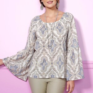 Sewing Pattern Pullover Blouse Pattern, Peasant Blouse Pattern, Long ...