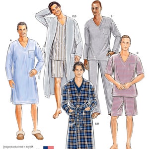 Sewing Pattern Men's Robe Pattern, Men's Loungewear Pattern, Men's ...