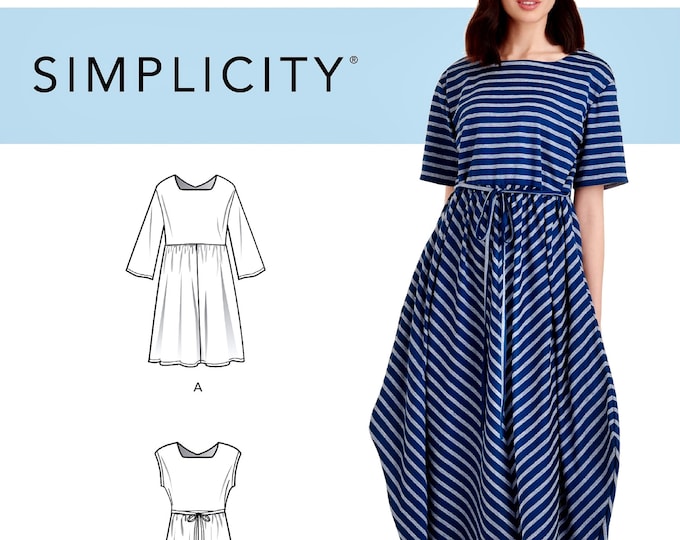 Sewing Pattern Women's Loose Fit Dress Pattern, One Size Pullover Dress ...