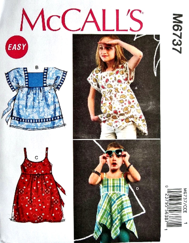 Sewing Pattern Girls' Easy Top Pattern Little Girls' - Etsy