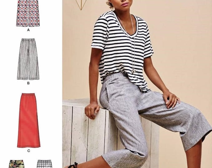 Sewing Pattern Women's Wide Leg Pants Pattern, Easy Skirt Pattern ...