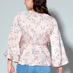 Sewing Pattern Loose Fit Blouse Pattern Wrap Waist Dress | Etsy