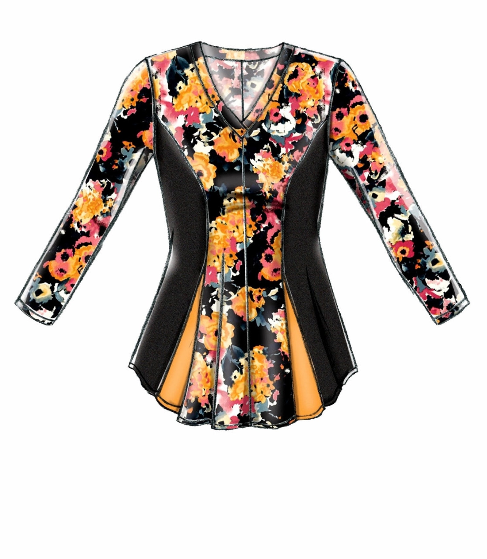 Sewing Pattern Women's Pullover Tops Pattern, Long Sleeve Tops Pattern ...